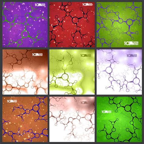 Futuristic Set Dna Abstract Molecule Stock Vector Illustration Of