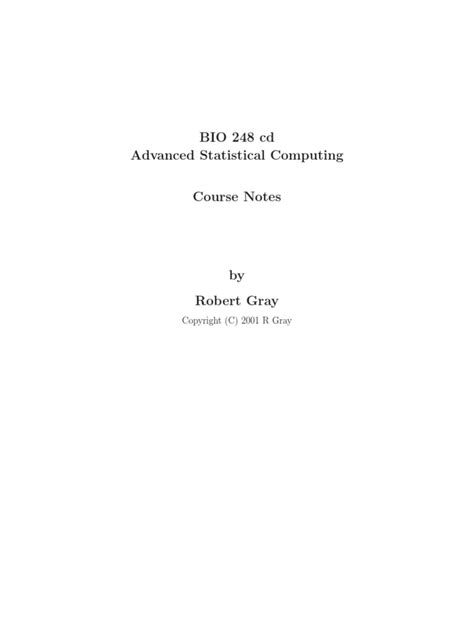 Advanced Statistical Computing Pdf Pdf Bootstrapping Statistics