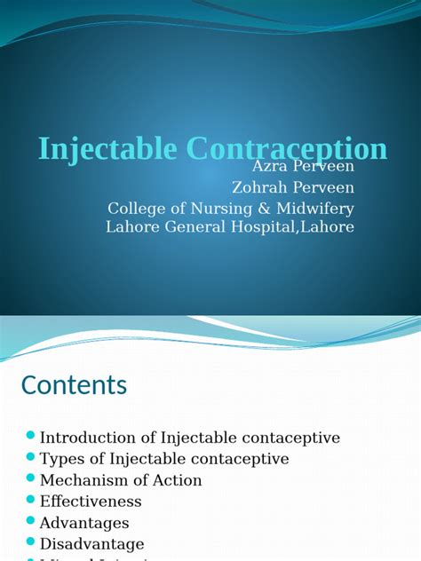 Injectable Contraception Pdf