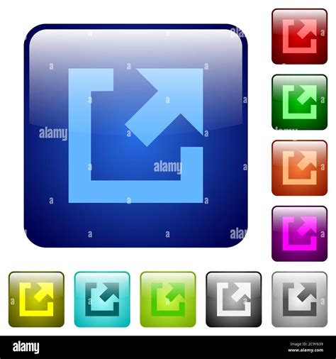External Link Icons In Rounded Square Color Glossy Button Set Stock Vector Image And Art Alamy