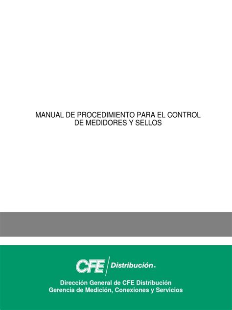 Manual De Procedimiento Para Control De Medidores Y Sellos Pdf