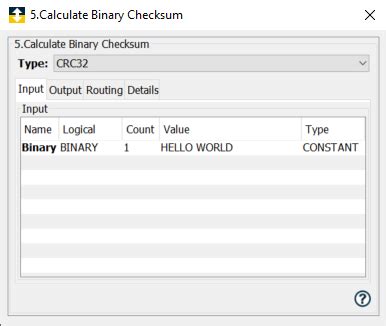 Calculate Binary Checksum