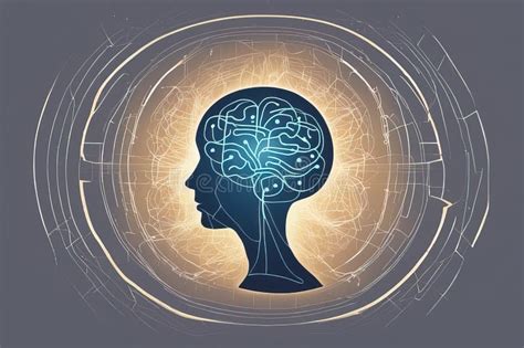 Human Brain With Connected Lines Vector Illustrationhuman Brain With