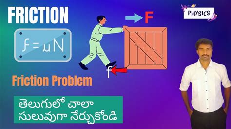 Friction Problem Explained In Telugukinematic And Static Frictionjeeneet Iitjeephysics