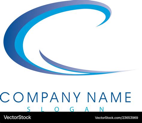 Dynamic C Wave Logo Royalty Free Vector Image Vectorstock