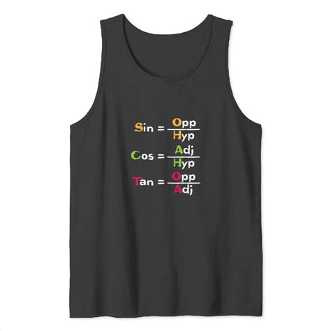 Sin Cos Tan Math Teacher Trigonometry Geometry Soh Cah Toa 2 Tank Tops