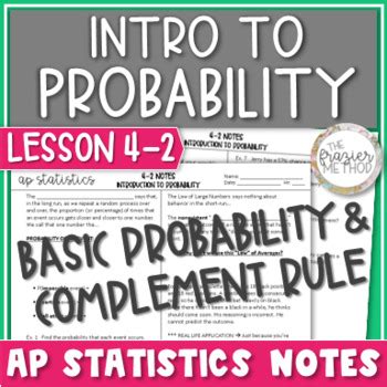 AP Statistics Notes Intro To Probability Basic Probability Complement Rule