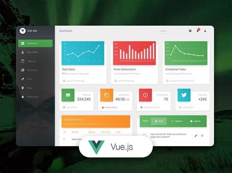 Vue Material Dashboard Free Template Updated