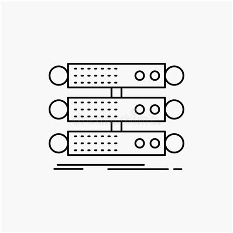 Server Structure Rack Database Data Line Icon Vector Isolated Illustration Stock Vector