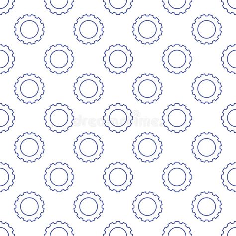 Cog Wheel Vector Concept Line Simple Seamless Pattern Stock Vector Illustration Of Textile