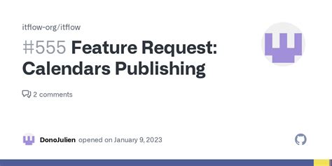 Feature Request Calendars Publishing · Issue 555 · Itflow Orgitflow · Github