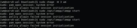 Error Sudo Pamopensession System Error Sudo Policy Plugin Failed Session Initialization