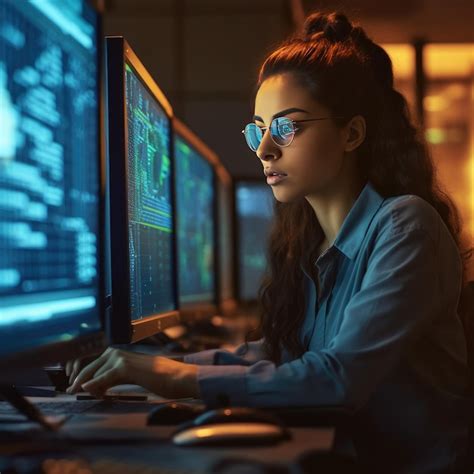 System Security Specialist Working At System Control Center Room Is