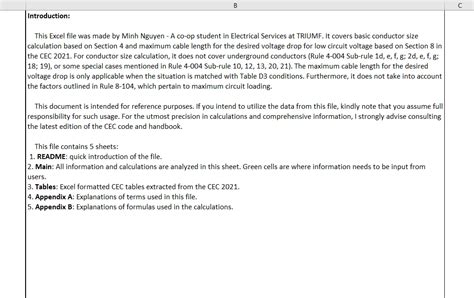 Conductor Size Calculation Excel Spreadsheet Minh Nguyen