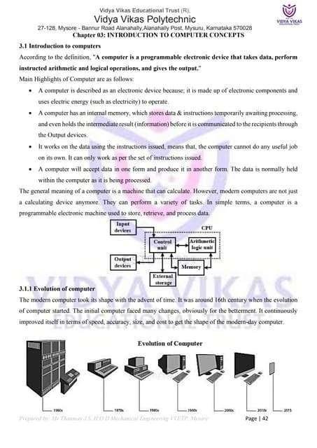 Fundamentals Of Computer 20cs11t Chapter 3pdf
