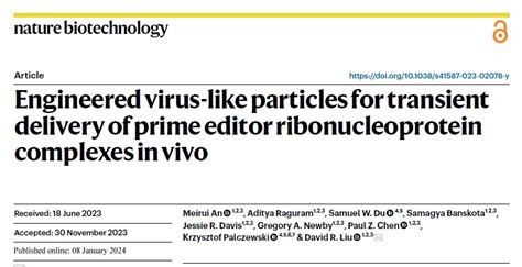 Editage意得辑 的想法 近期，基因编辑领域知名学者刘如谦（david Liu）博士的研究团队在《自然》杂志子刊nature Biotechnology上发表了一项开创性的研究。他们利用