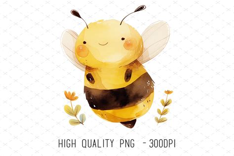 Cute Nursery Watercolor Bee Clipart Graphic By Artcursor · Creative Fabrica