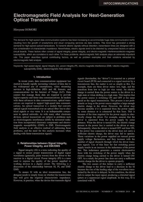 Pdf Electromagnetic Field Analysis For Next Generation Optical