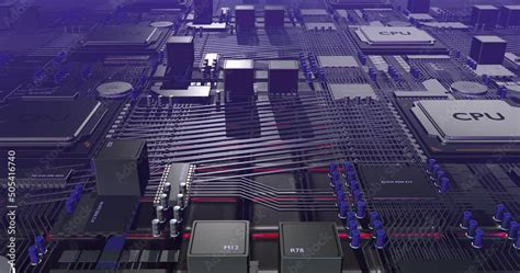 Powerful Server Processor On Motherboard Analyzing Data Flow Computer Powerful Server Processor On Motherboard Analyzing Data Flow Computer