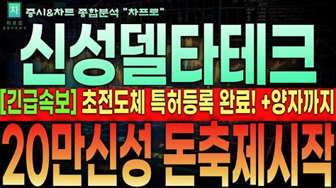 신성델타테크 주가전망 긴급속보 초전도체 특허 등록 완료 양자컴퓨터 이슈까지 모멘텀 제대로 잡혔다 20만신성 돈축제 시작합니다 신성델타테크신성델타테크주가전망