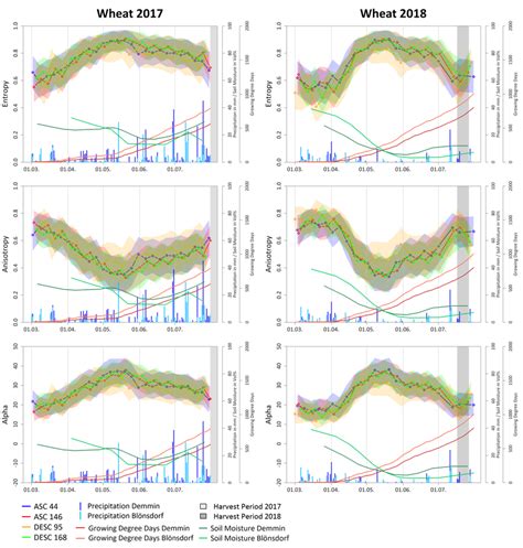 temporal development of decomposition parameters entropy anisotropy