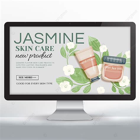 화이트 자스민 스킨 케어 제품 프로모션 배너 템플릿 Psd 다운로드 디자인 자료 다운로드