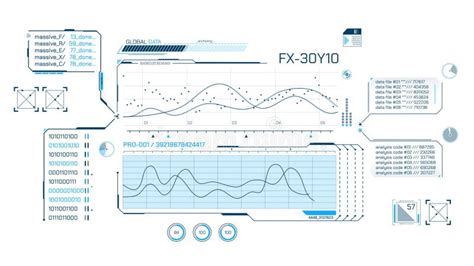 High Tech Interface For Data Processing With Animated Hud Elements