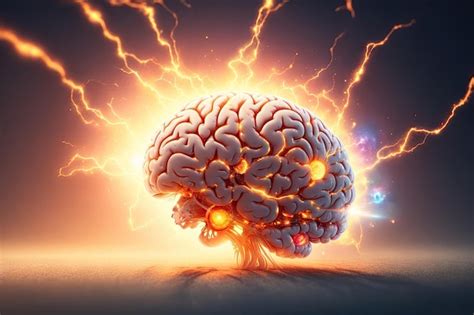 Premium AI Image Creativity Concept With A Brain Exploding In Colors Ai Generative