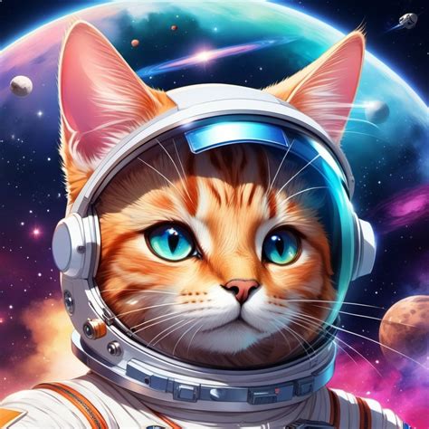 Astronaut Cat Space Helmet Stable Diffusion Online