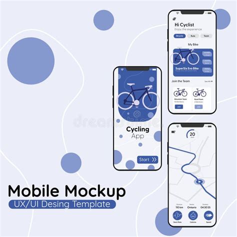 Colored Mobile App Mockup Templates Vector Stock Vector Illustration