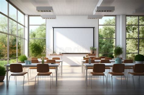 Interior Of Classroom Empty Education Concept Stock Illustration