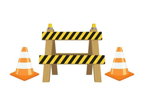 Stop Traffic Road Barrier Icon In Flat Style Roadwork Vector Illustration On Isolated