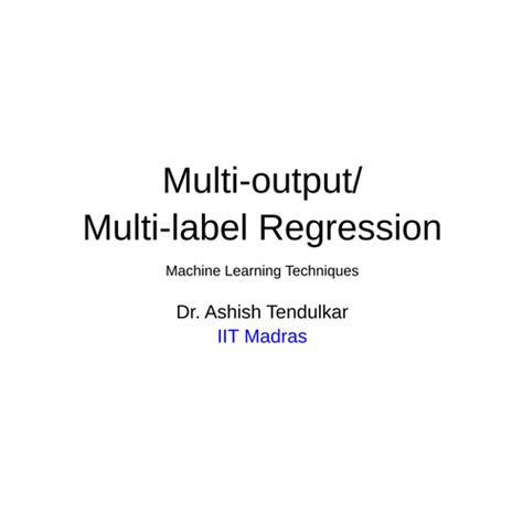 multi output multi label regression