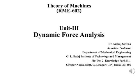 Dynamic Force Analysis Pdf