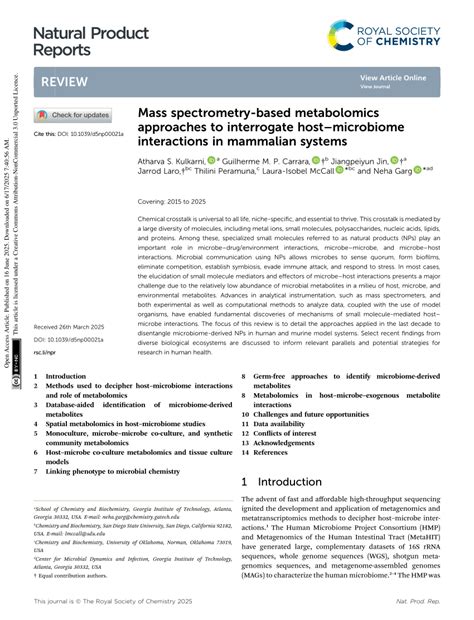 Pdf Mass Spectrometry Based Metabolomics Approaches To Interrogate