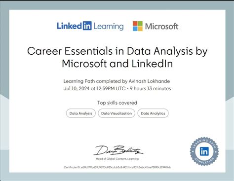 Completed Data Analysis Course By Microsoft And Linkedin Avinash Lokhande Posted On The Topic