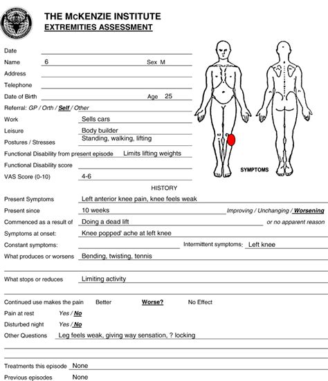 Supplemental Materials For The Mckenzie Classification System In The