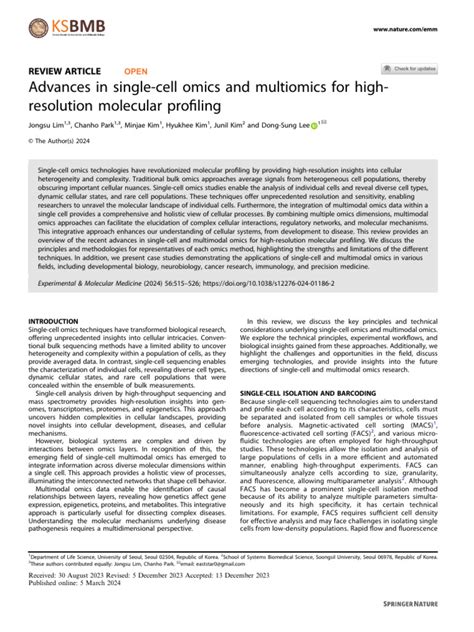 Advances In Single Cell Omics And Multiomics For High Resolution