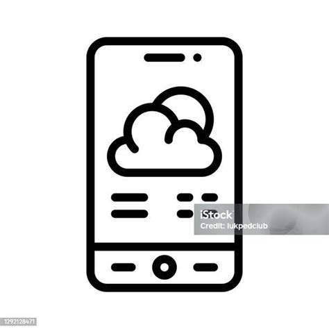 Weather Forecasting App Icon Mobile Application Vector Illustration Stock Illustration