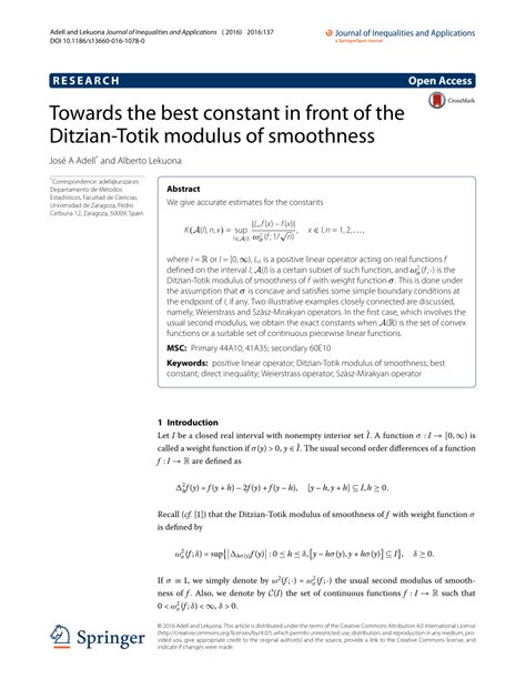 Pdf Towards The Best Constant In Front Of The Ditzian Totik Modulus Of Smoothness