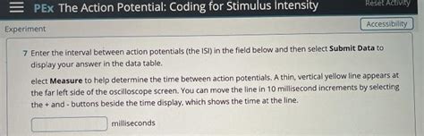 solved reset activity pex the action potential coding for