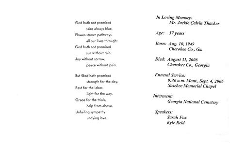 Jackie Calvin Thacker 1949 2006 Find A Grave Memorial