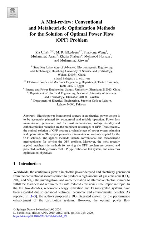 Pdf A Mini Review Conventional And Metaheuristic Optimization Methods For The Solution Of