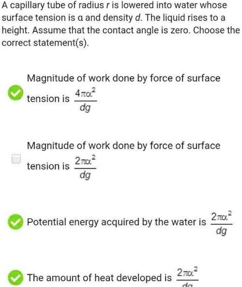 Answered A Capillary Tube Of Radius R Is Lowered Into Water Whose Kunduz