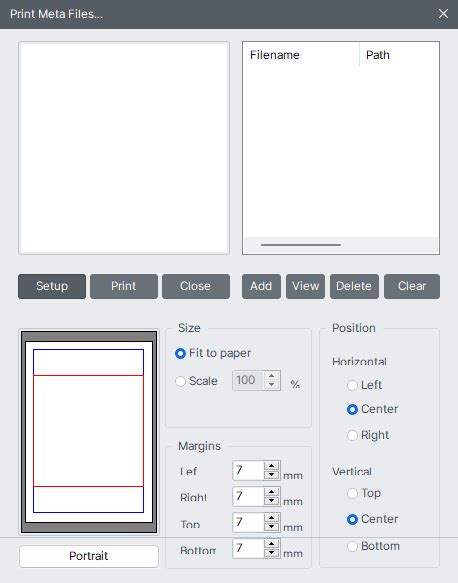 print meta files midas support
