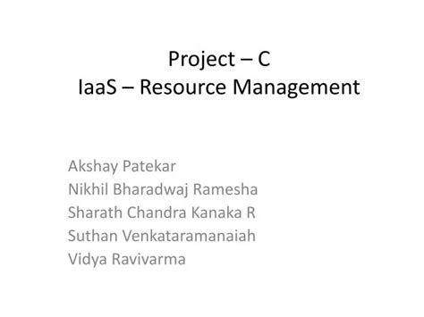 ppt project c iaas resource management powerpoint presentation