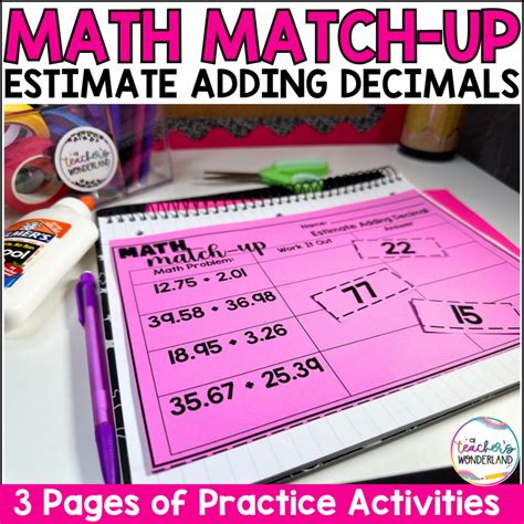 Estimate Adding Decimals Math Sorts Math Centers Review Interactive