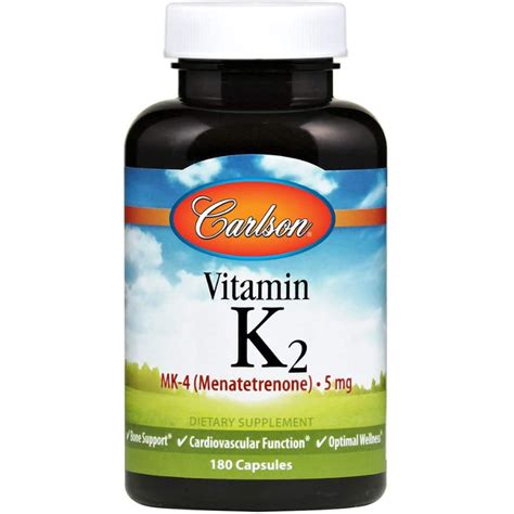 Carlson Vitamin K2 Mk 4 Menatetrenone Vitamin K Supplement Bone