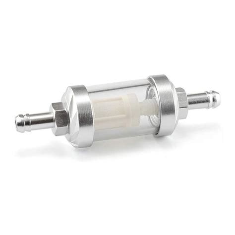 516 8mm Silver Glass Petrol Diesel In Line Fuel Filter In And Out