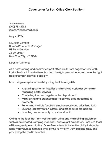 Job Posting Cover Letter